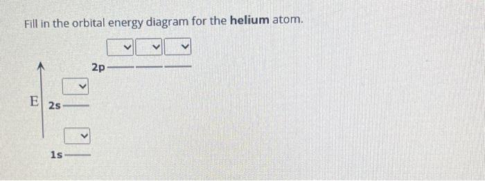 Solved Fill in the orbital energy diagram for the helium | Chegg.com
