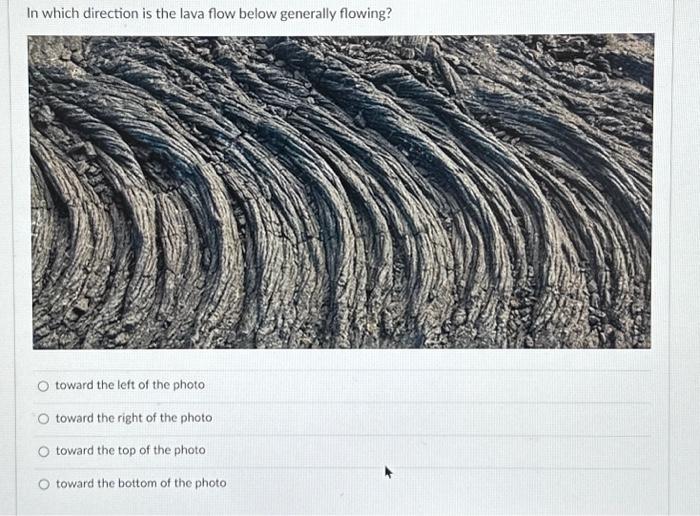 In which direction is the lava flow below generally | Chegg.com