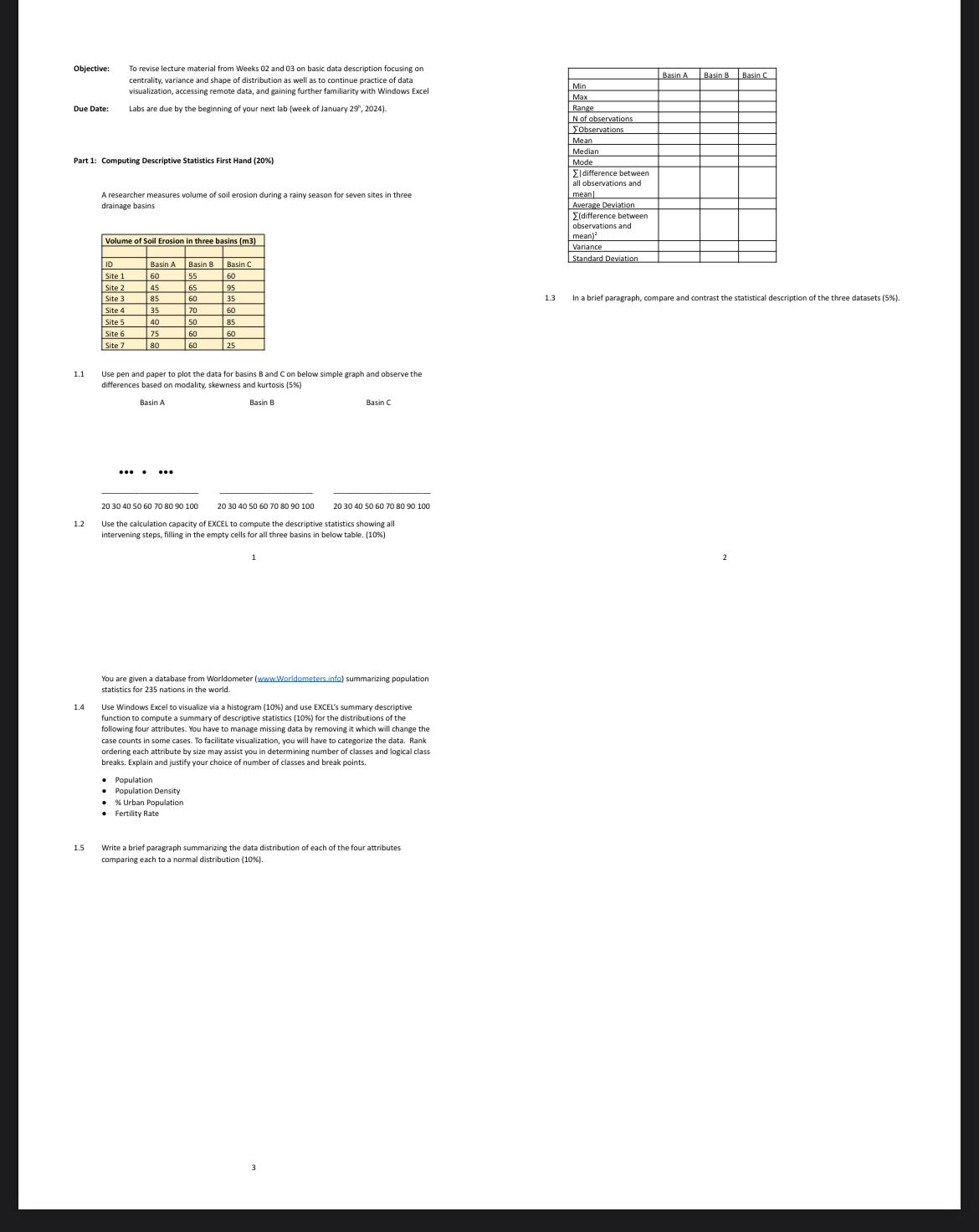 Pleade do the excel ones in excel | Chegg.com