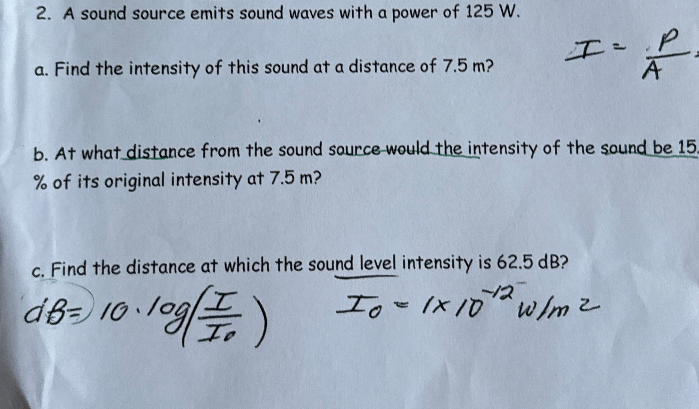 Solved A sound source emits sound waves with a power of | Chegg.com
