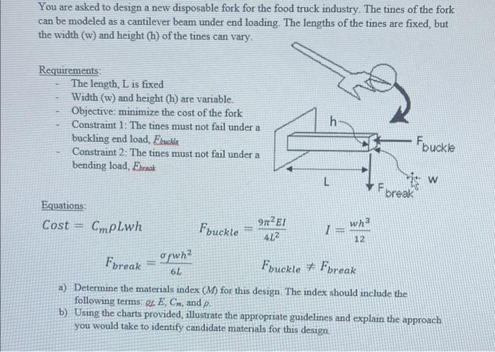 Solved You are asked to design a new disposable fork for the | Chegg.com