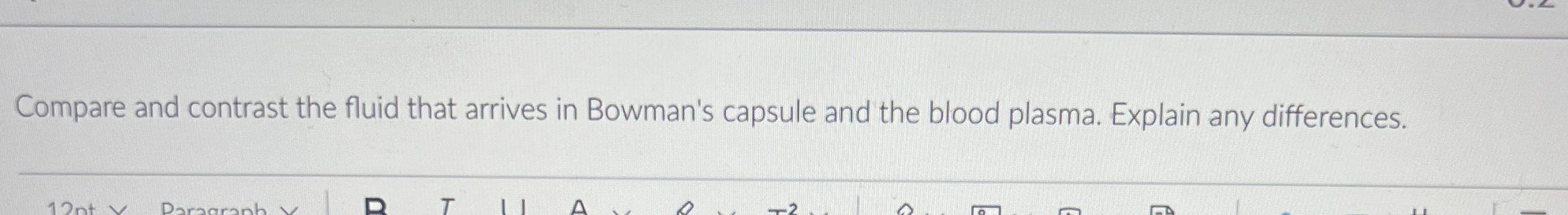 Solved Compare and contrast the fluid that arrives in | Chegg.com