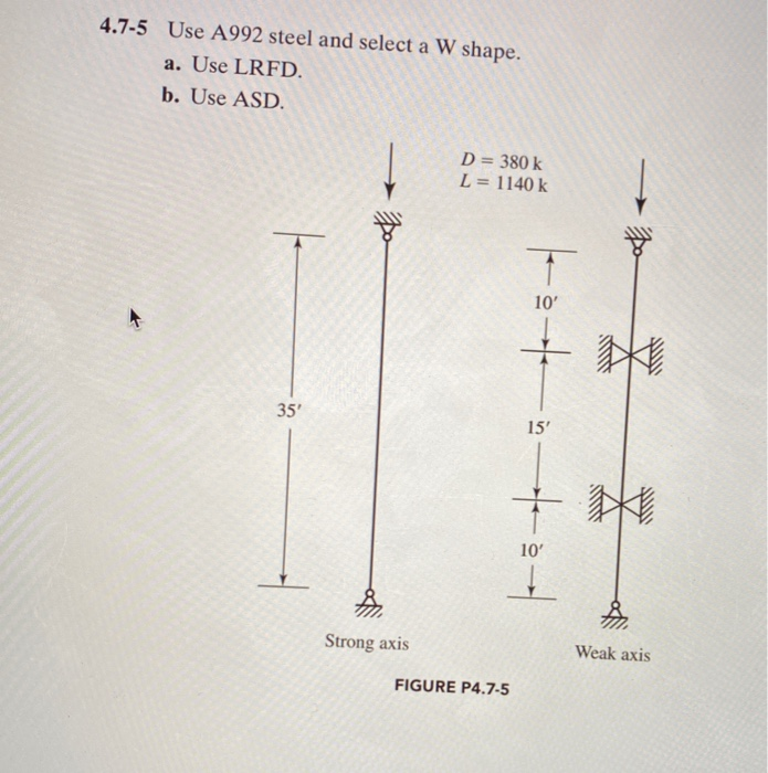 Solved 4.7-5 Use A992 steel and select a W shape. a. Use | Chegg.com