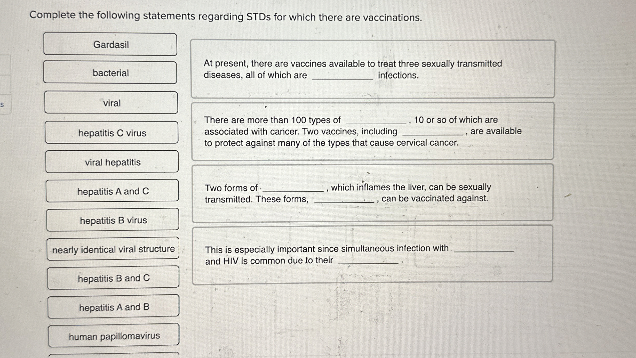 Solved Complete the following statements regarding STDs for | Chegg.com