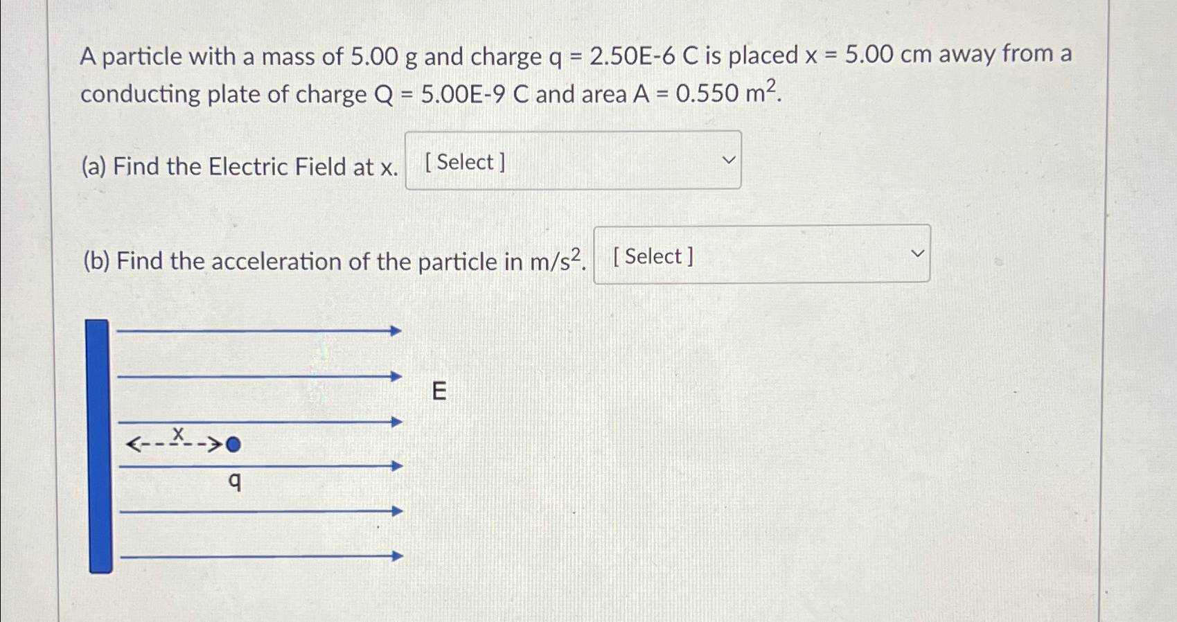 Solved A particle with a mass of 5.00g ﻿and charge | Chegg.com