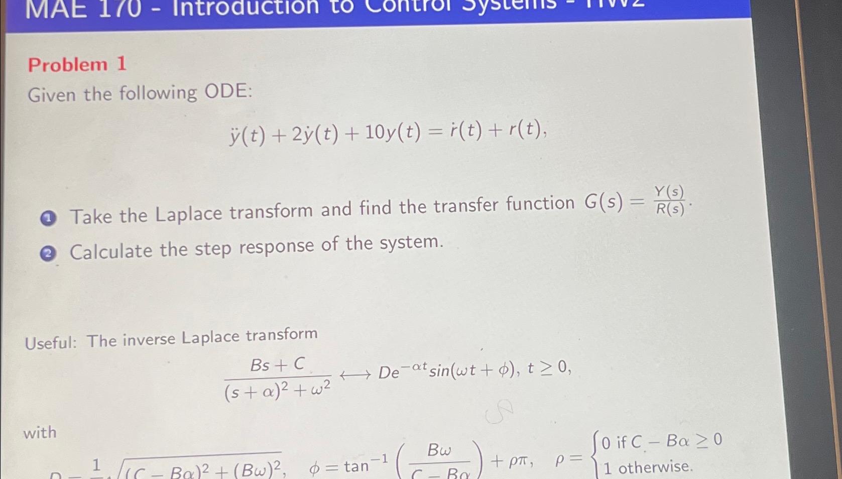 Solved Problem 1\\nGiven the following | Chegg.com