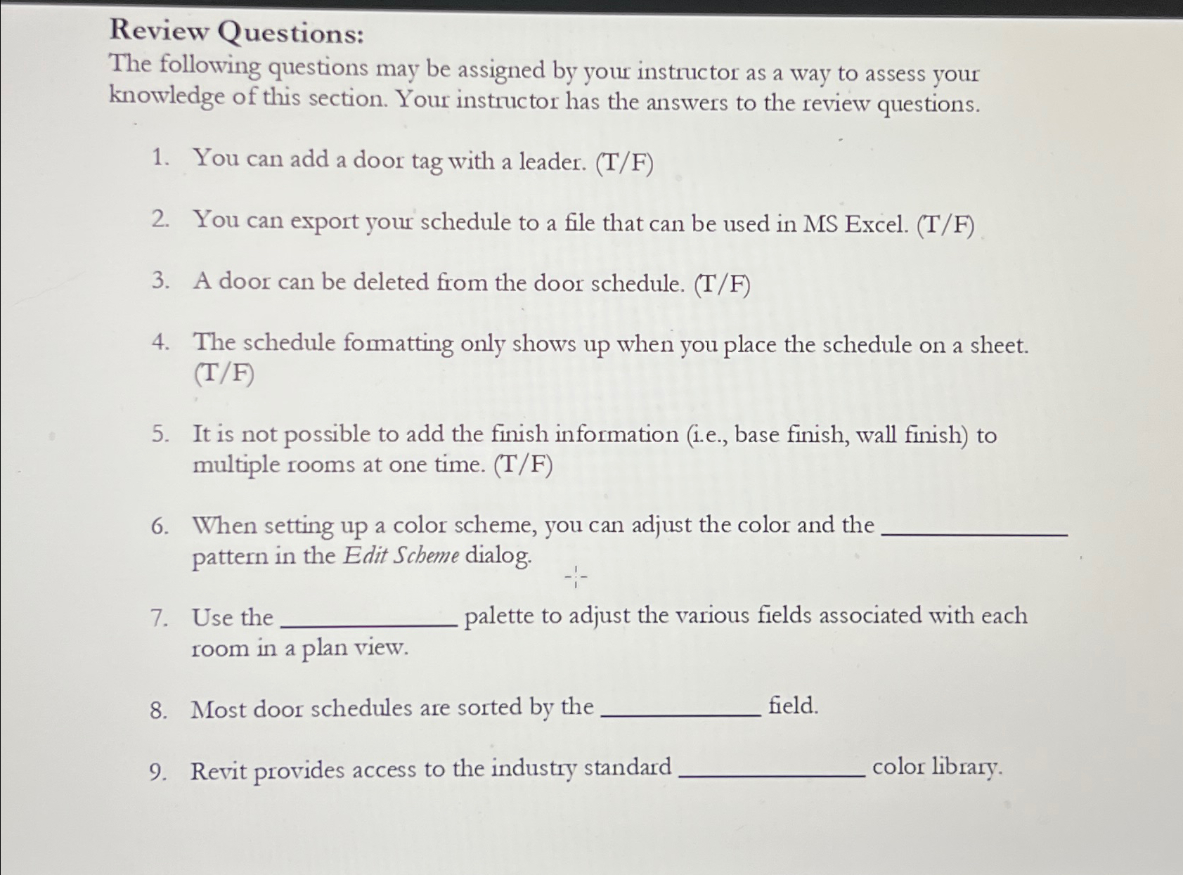 Solved Review Questions:The following questions may be | Chegg.com