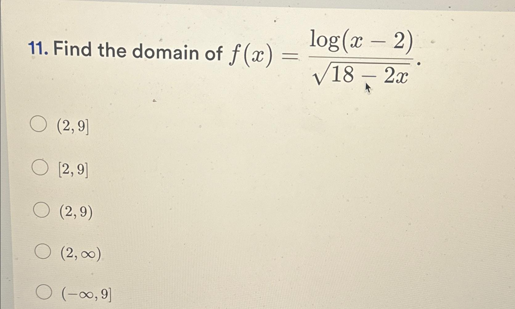 Solved Find the domain of | Chegg.com