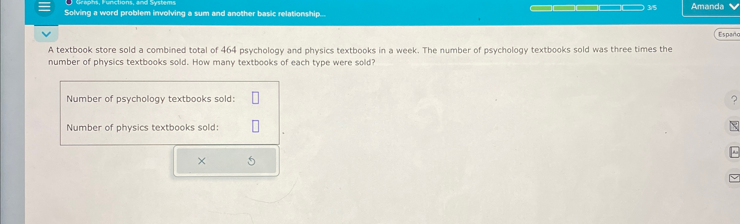 Solved Graphs, Functions, and SystemsSolving a word problem | Chegg.com