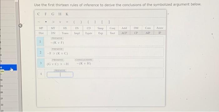 Solved Use the first thirteen rules of inference to derive | Chegg.com