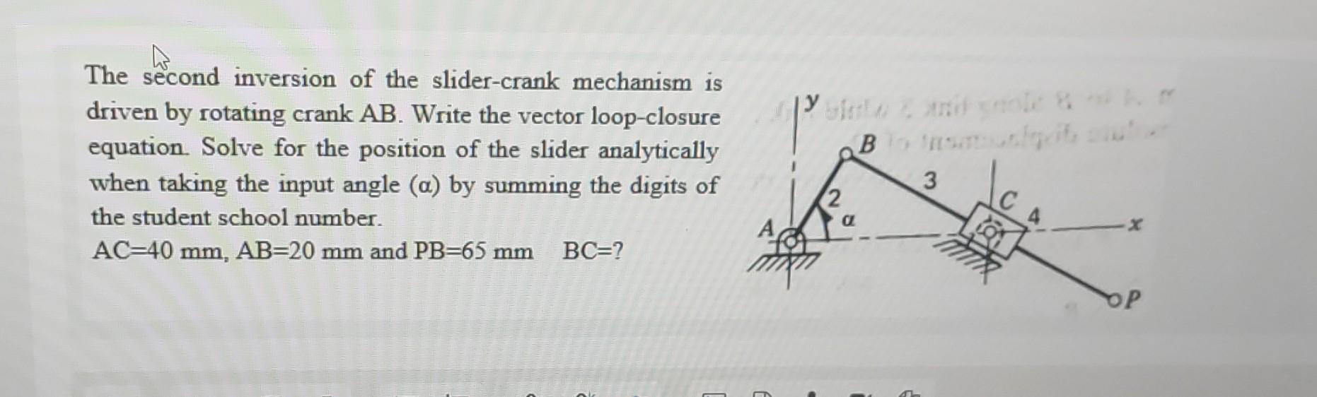 Solved The second inversion of the slider-crank mechanism is | Chegg.com