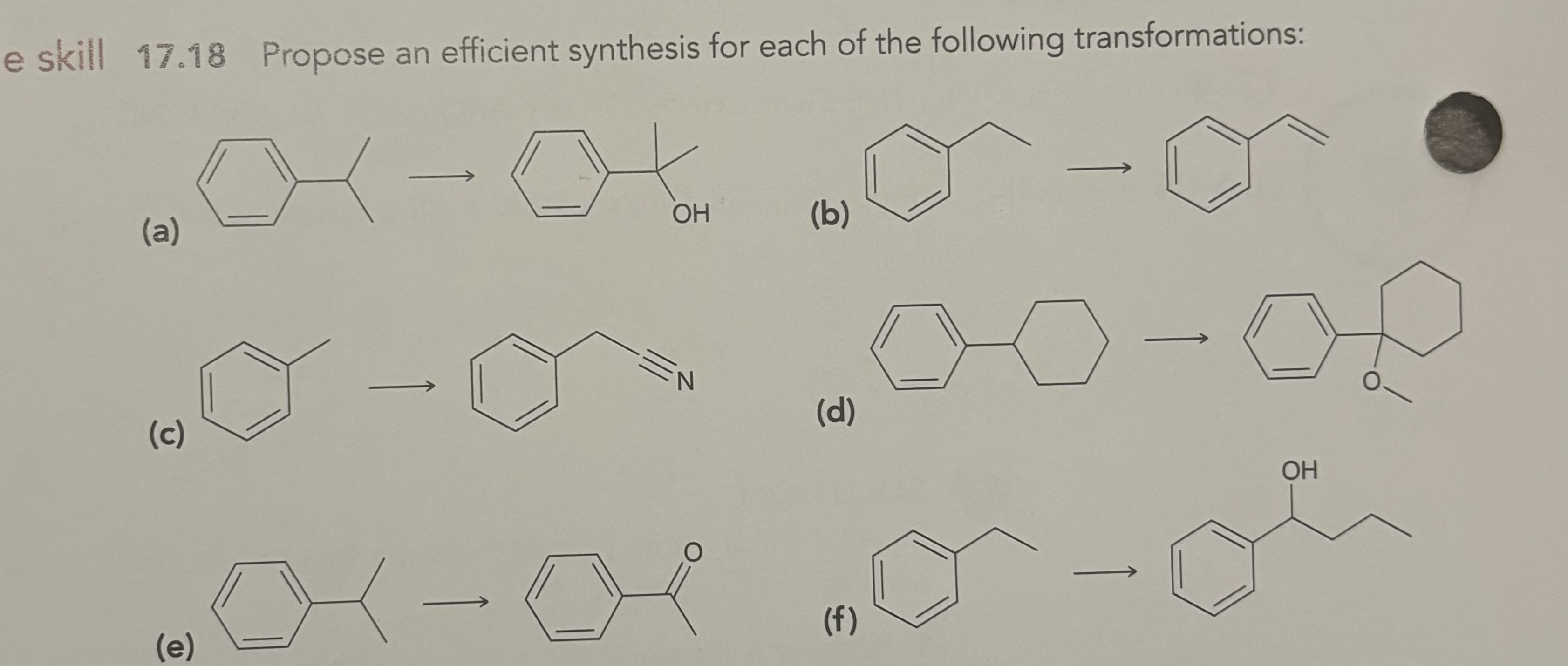 Solved 17.18 ﻿Propose an efficient synthesis for each of the | Chegg.com