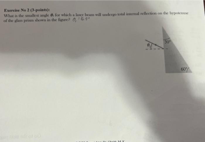 Solved Exercise No 2 (3-points): What is the smallest angle | Chegg.com
