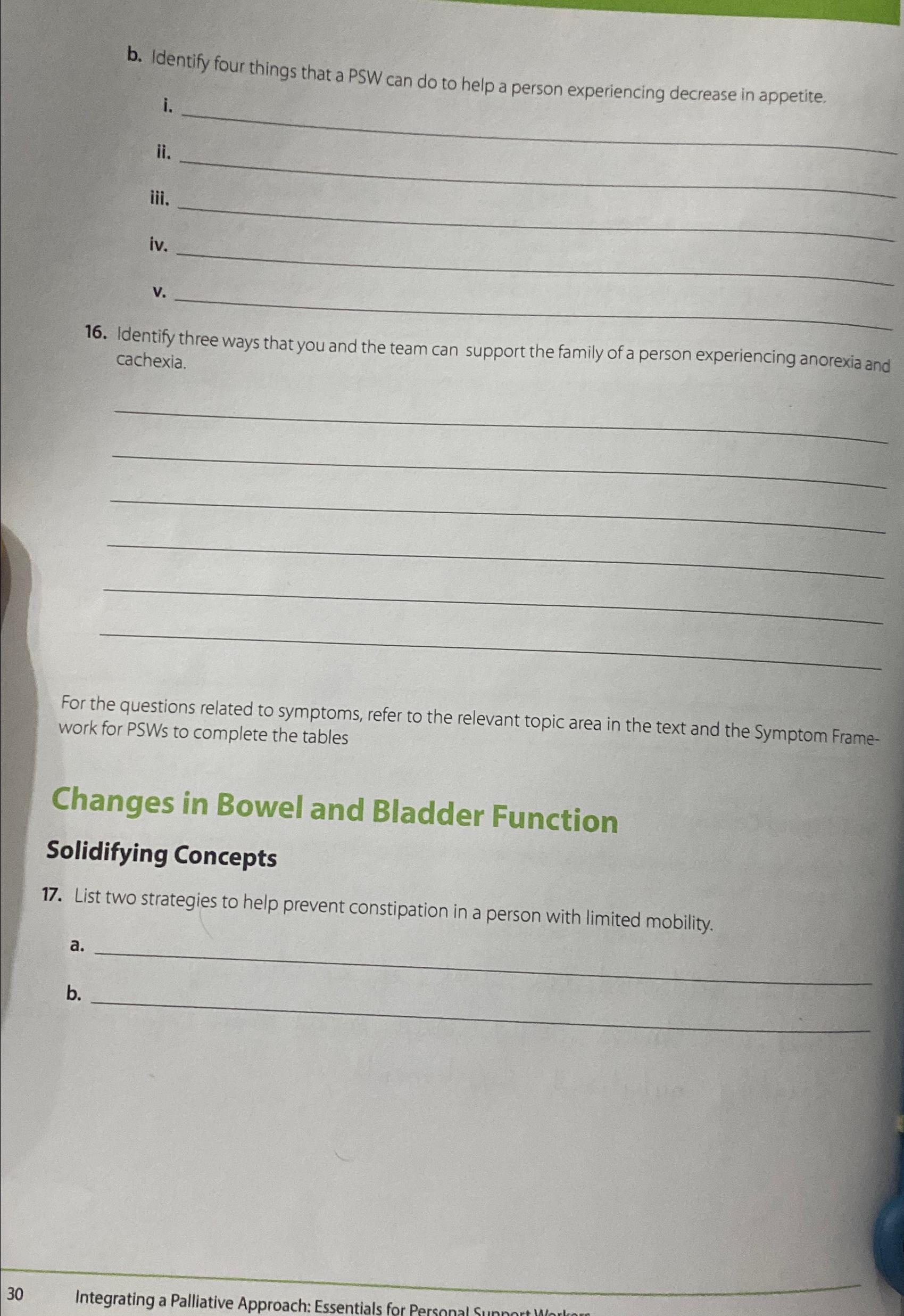 Solved b. ﻿Identify four things that a PSW can do to help a | Chegg.com