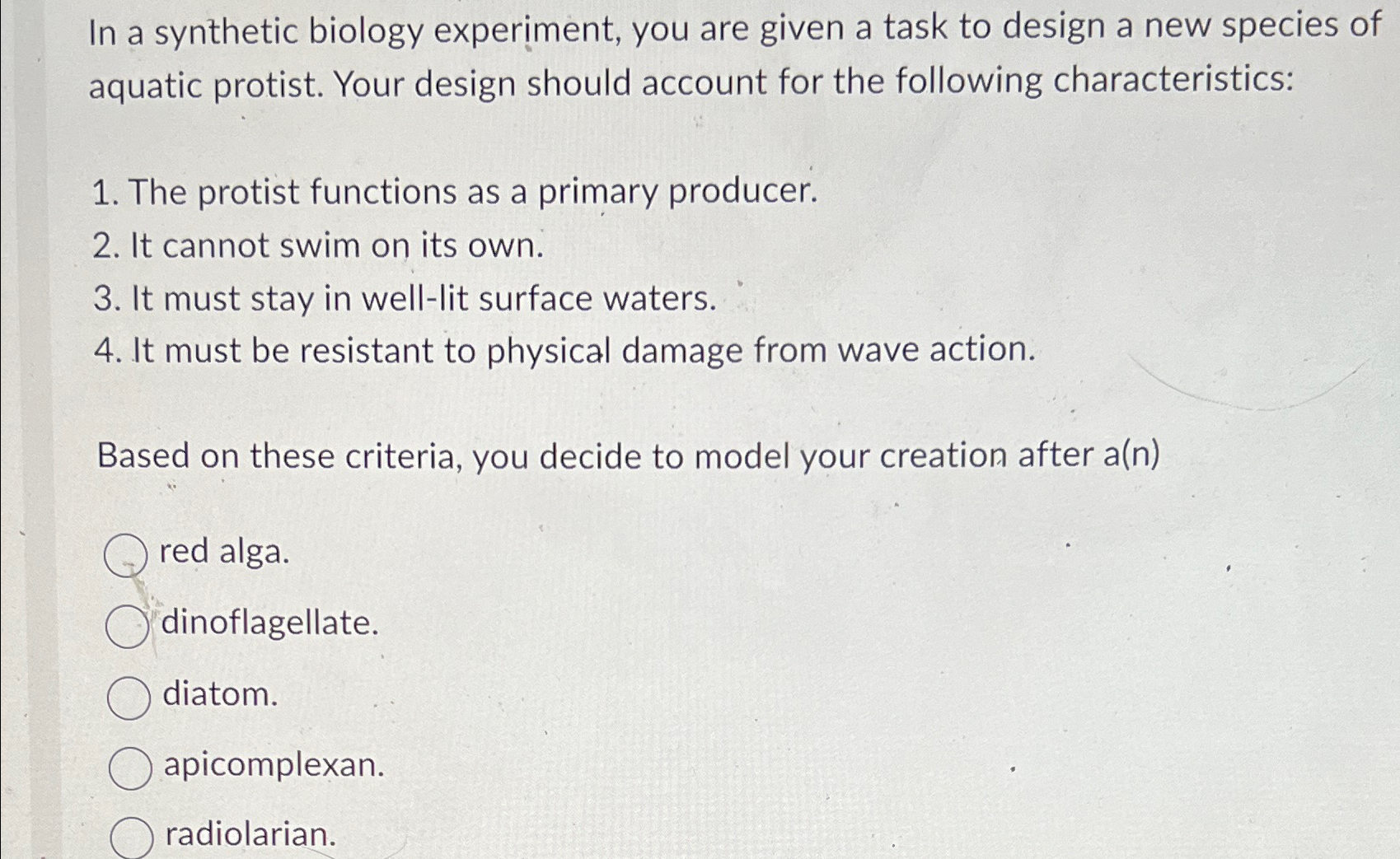 Solved In a synthetic biology experiment, you are given a | Chegg.com