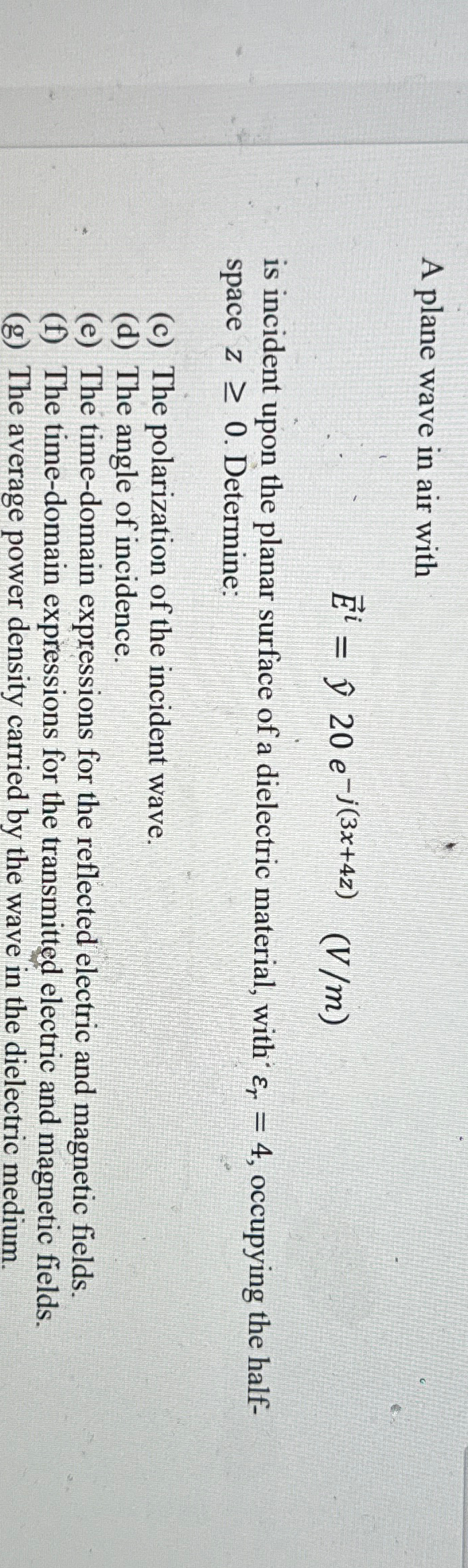Solved A plane wave in air | Chegg.com