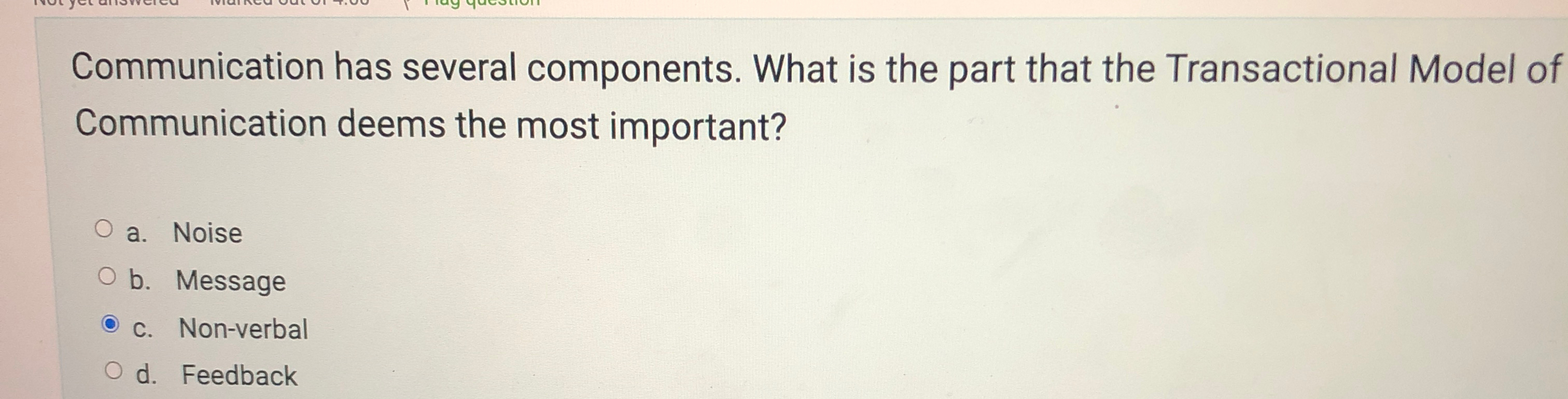 Solved Communication has several components. What is the | Chegg.com
