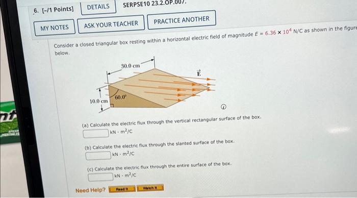 Solved Consider a closed triangular box resting within a | Chegg.com