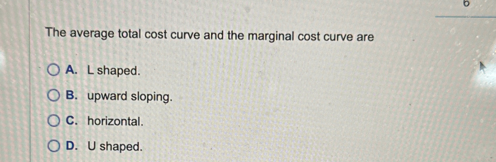 Solved The average total cost curve and the marginal cost | Chegg.com
