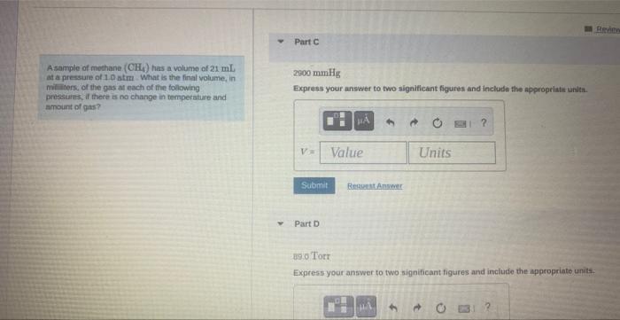 Solved A stimple of methane (CH4) has a volume of 21 mL 0.15 | Chegg.com
