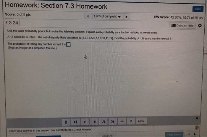 Solved Homework Section 7 3 Homework Save Score 0 Of 5 Pts