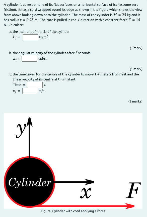 Solved p[lease answer ASAP thank youA cylinder is at rest on | Chegg.com