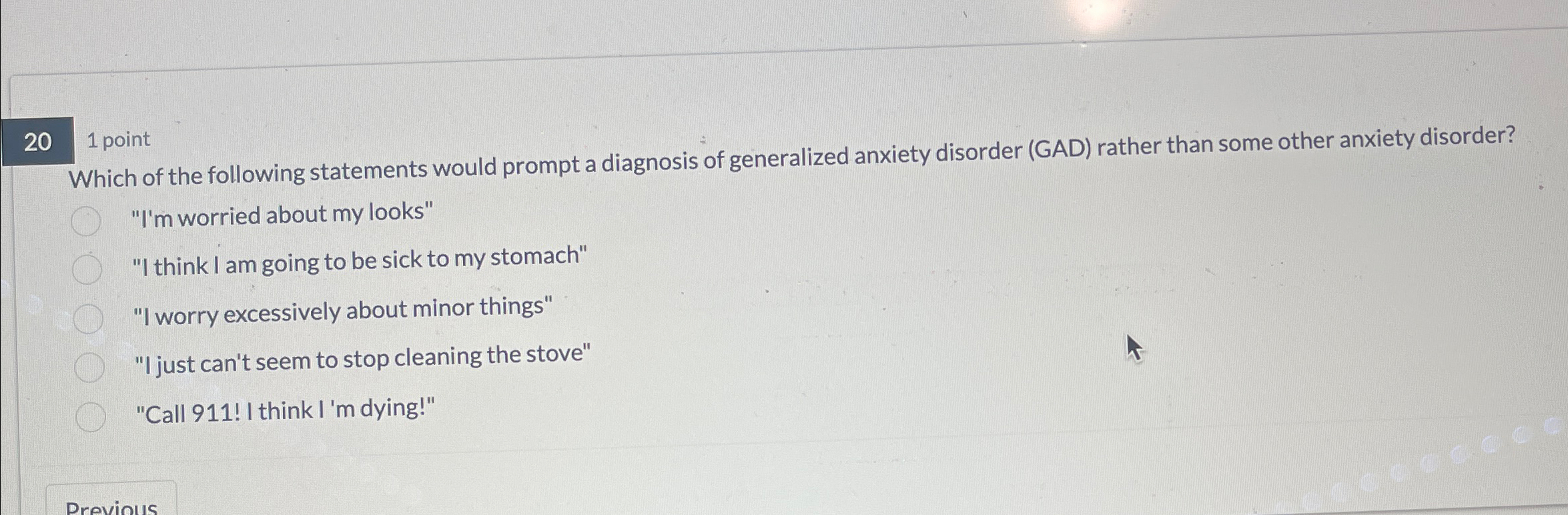 Solved 20 1 ﻿pointWhich of the following statements would | Chegg.com