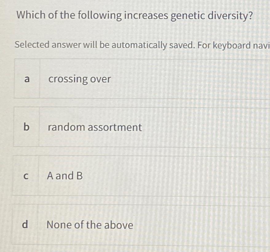 Solved Which of the following increases genetic | Chegg.com