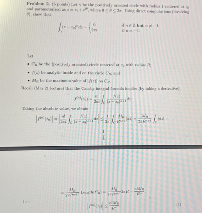 Solved Problem 2. ( 6 points) Let γ be the positively | Chegg.com