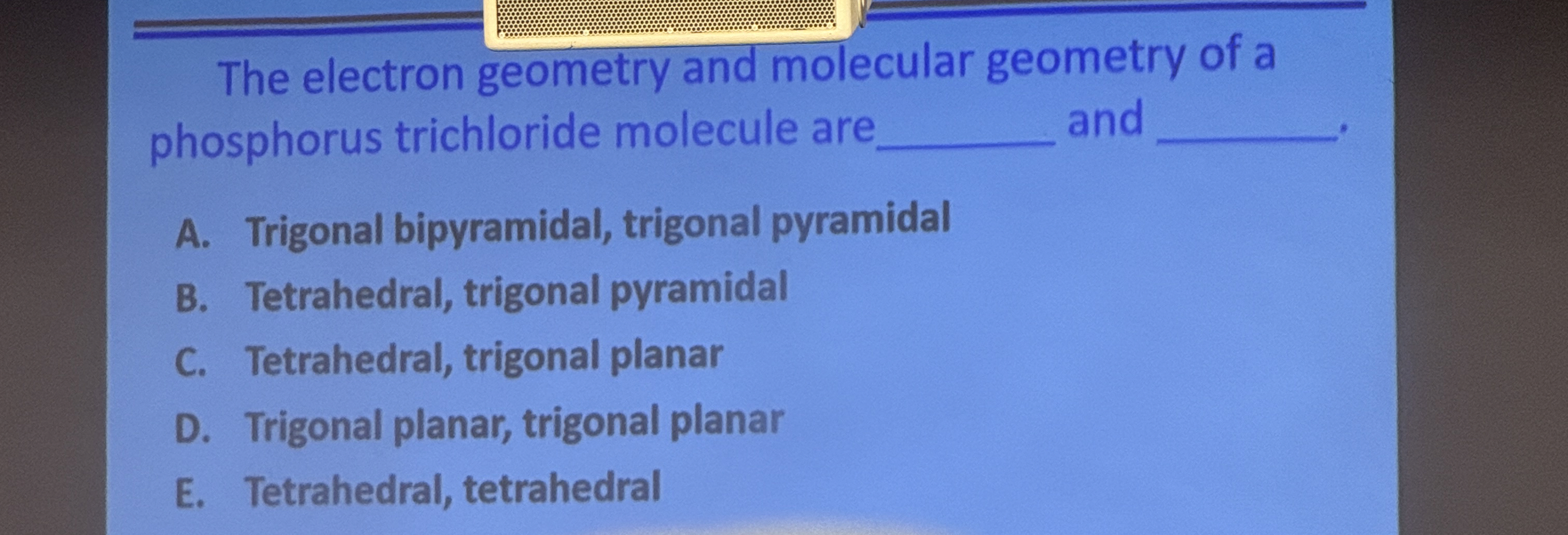 Solved The electron geometry and molecular geometry of a | Chegg.com