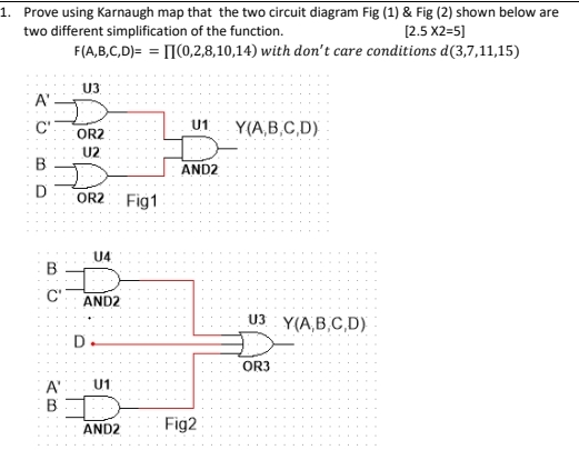 Solved Prove using Karnaugh map that the two circuit diagram | Chegg.com