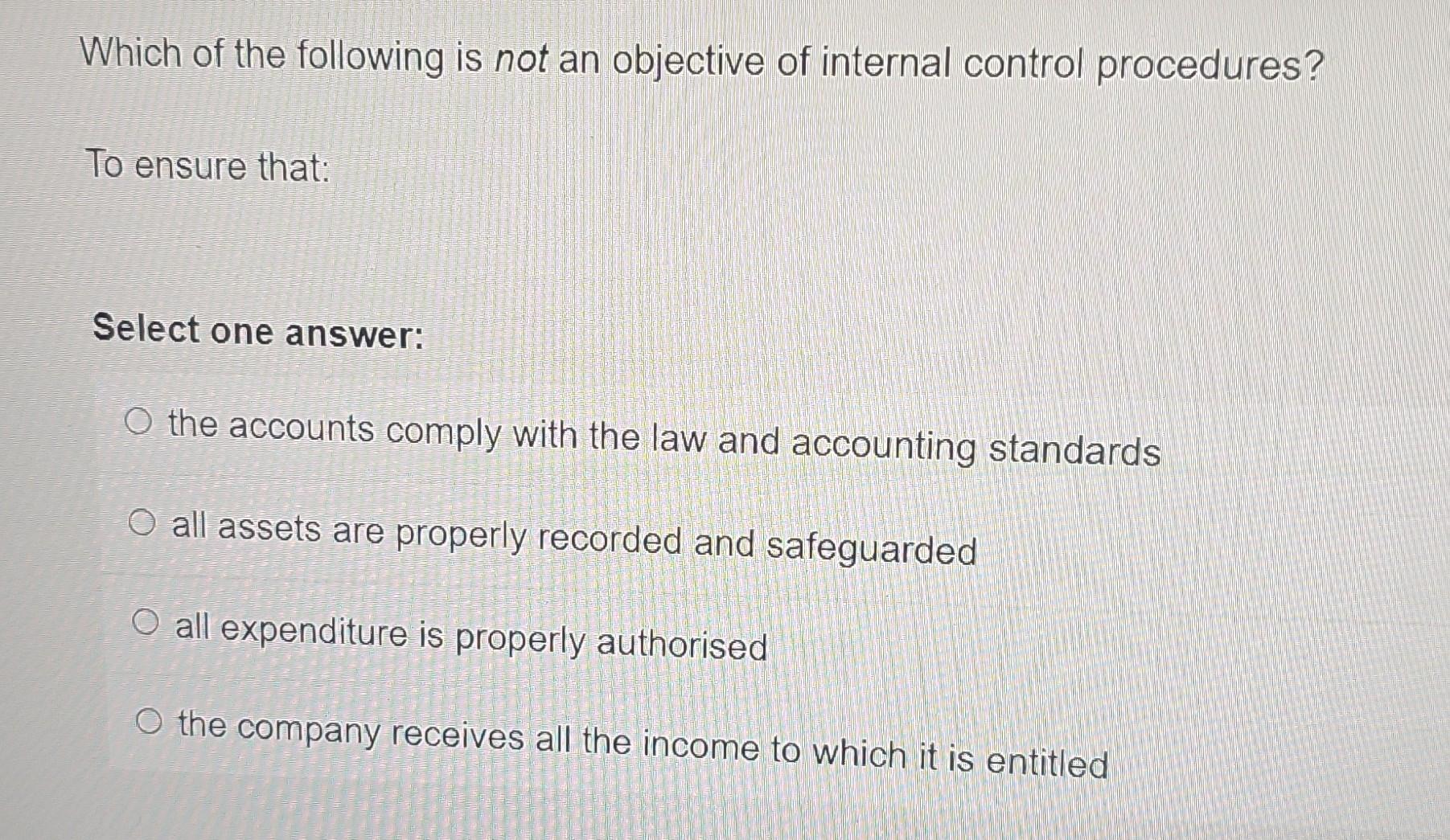 Solved Which of the following is not an objective of | Chegg.com