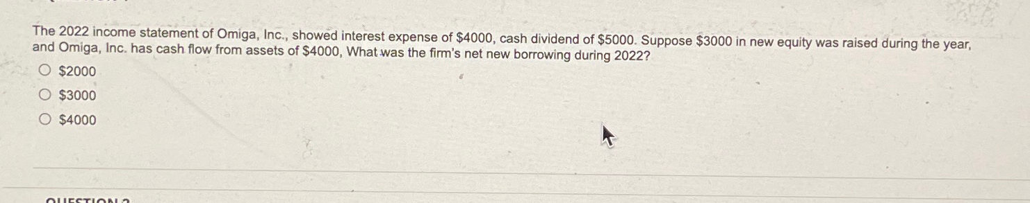 The 2022 ﻿income statement of Omiga, Inc., showed | Chegg.com