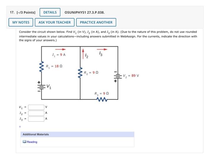 Solved Consider the circuit shown below. Find V1 (in V), I2 | Chegg.com