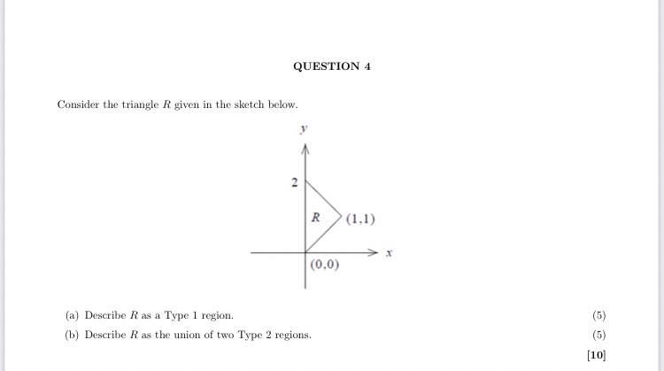Solved QUESTION 4Consider the triangle R ﻿given in the | Chegg.com
