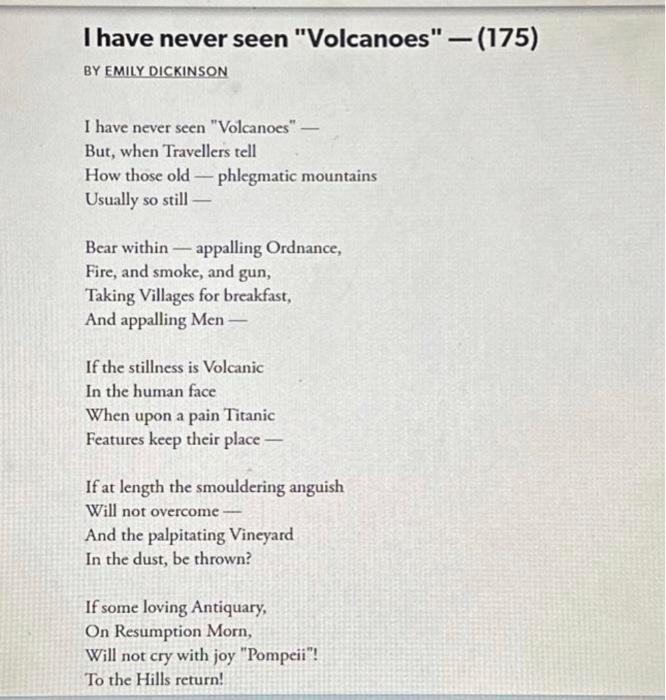 I have never seen "Volcanoes" - (175) BY EMIIY | Chegg.com