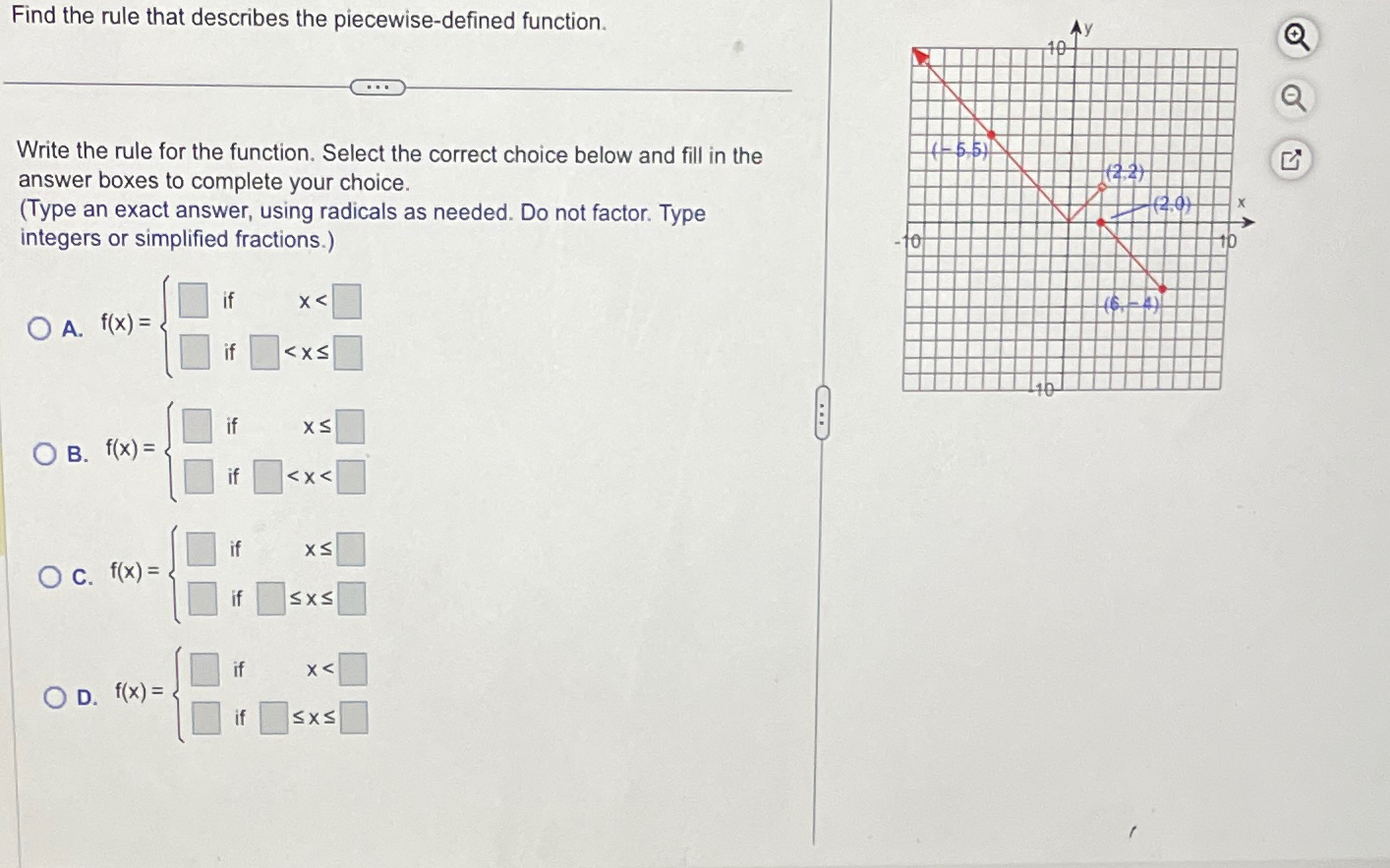 Solved Find the rule that describes the piecewise-defined | Chegg.com