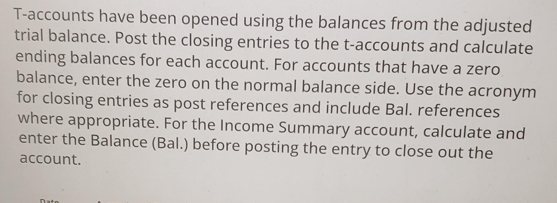 Solved T-accounts have been opened using the balances from | Chegg.com