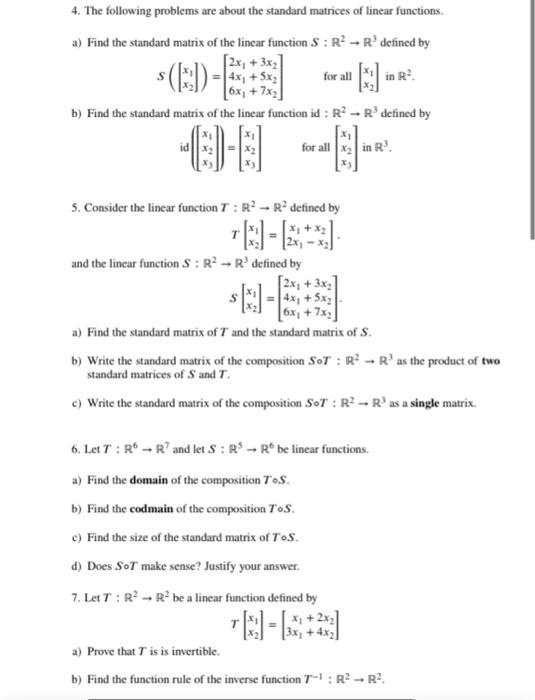 Solved 4. The following problems are about the standard | Chegg.com