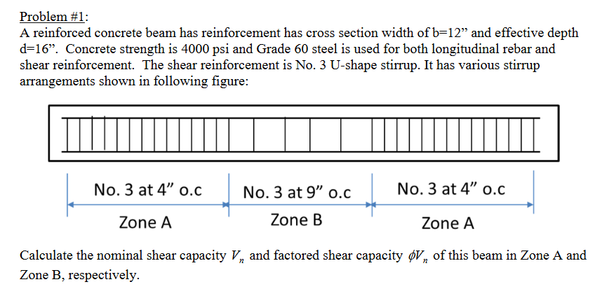 Solved Problem \#1: A reinforced concrete beam has | Chegg.com