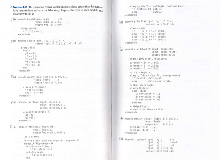 Solved alwayscomb // output logic (combinational) 1f | Chegg.com