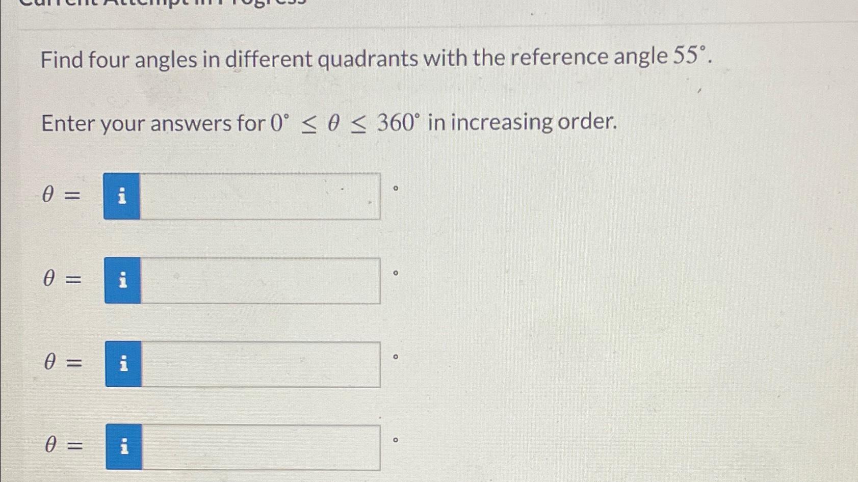 Solved Find four angles in different quadrants with the | Chegg.com