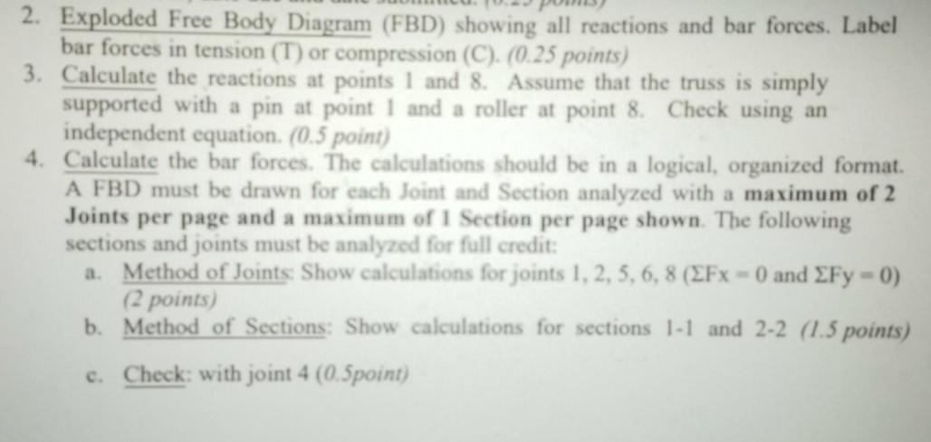 Solved 2. Exploded Free Body Diagram (FBD) showing all | Chegg.com