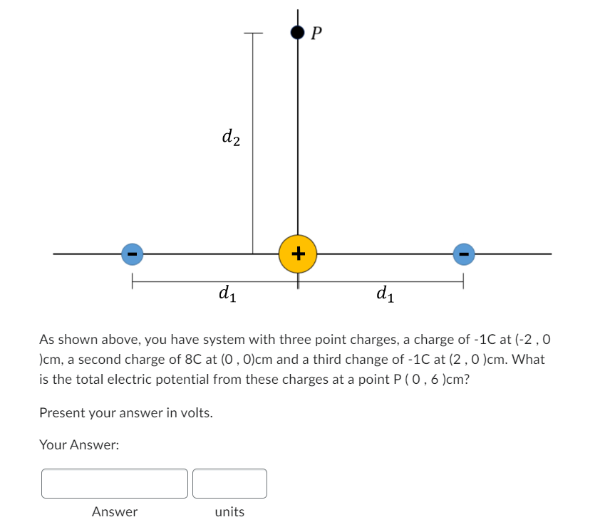 Solved As shown above, you have system with three point | Chegg.com