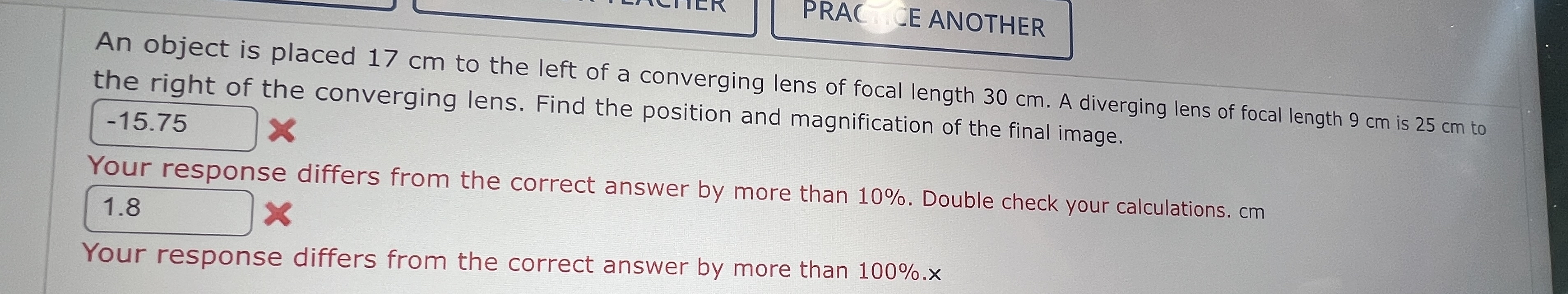 Solved PRAC E ANOTHERAn object is placed 17cm ﻿to the left | Chegg.com