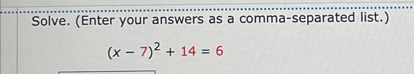 Solved Solve. (Enter your answers as a comma-separated | Chegg.com