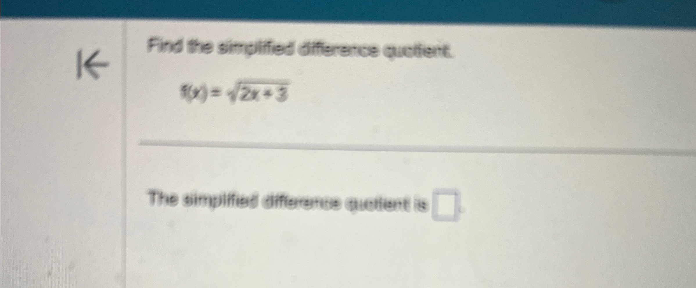 Solved Find the simplified difference quctient.F(x)=2x+32The | Chegg.com