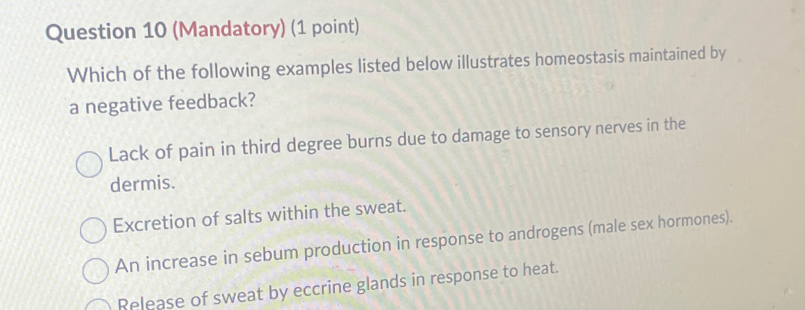 Solved Question 10 (Mandatory) (1 ﻿point)Which of the | Chegg.com