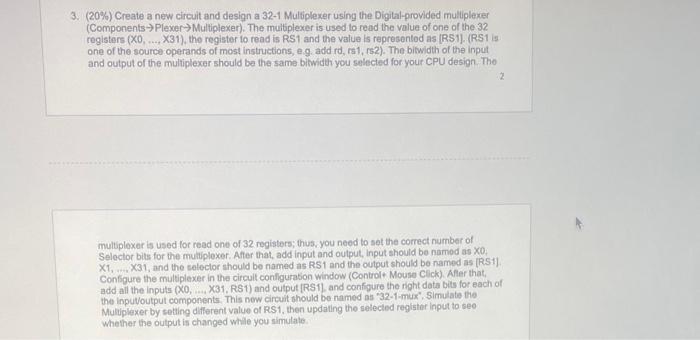 3. (20%) Create a new circuit and design a 32-1 | Chegg.com