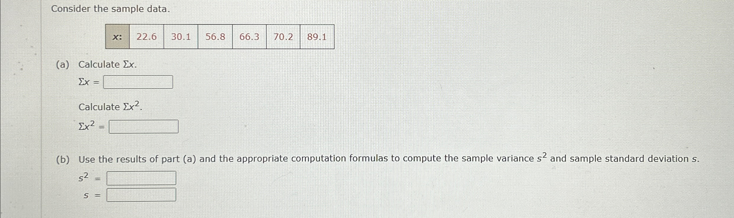 Solved Consider the sample | Chegg.com